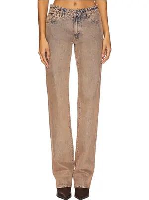 GRLFRND Isabel Low Rise Straight Jeans - Calico
