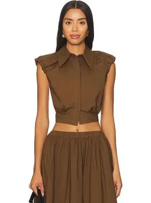 CAMILA COELHO Gurina Top - Dark Brown