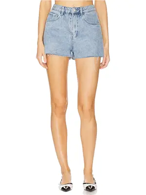 WeWoreWhat Denim High Rise Short - Midi Wash