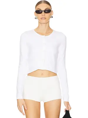 WeWoreWhat Cropped Cardigan - Classic White