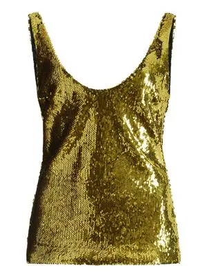 Françoise Exclusive Nina Sequined Tank Top - Gold