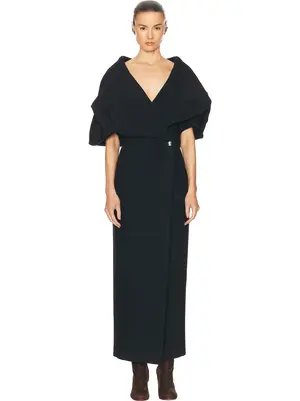 Khaite Truman Draped Dress - Black