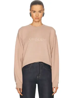 Saint Laurent Crewneck Sweatshirt - Nude Rose