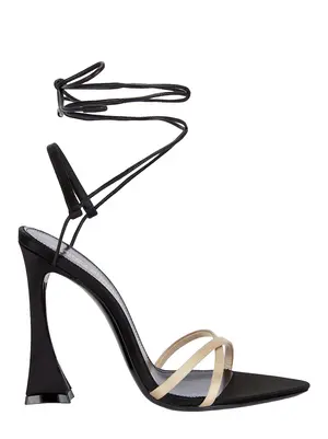 Saint Laurent Gippy Sandal - Faint Pink & Nero