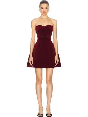 Marianna Senchina Best Lover Velvet Dress - Burgundy