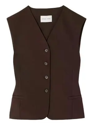 Loulou De Saison Teora Stretch-wool Vest - Brown