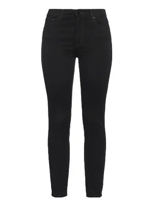 Armani Exchange Slim Fit Stretch Pants With Leather Trims - Black