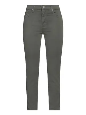 Armani Exchange Slim Fit Stretch Pants With Leather Trims - Green