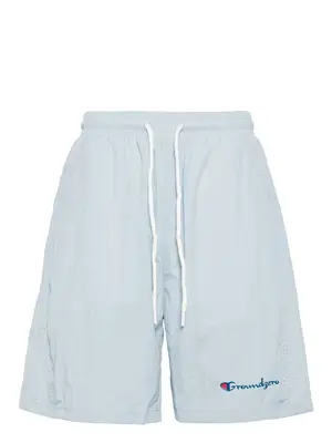 GROUND ZERO Logo-print Shorts - Blue