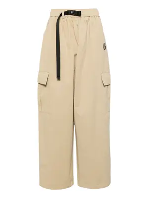 GROUND ZERO Logo-print Cargo Trousers - Brown