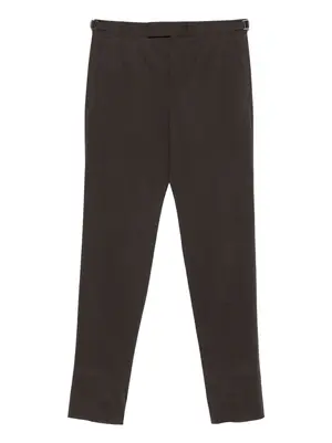 Zegna Gabardine-weave Trousers - Brown