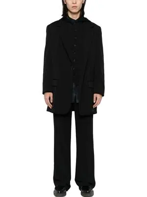 Yohji Yamamoto Wool Gabardine Blazer - Black