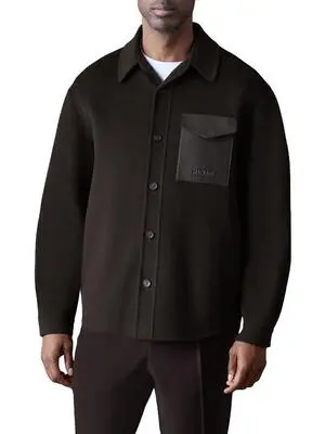 Mackage Emmanuel Double Face Wool Overshirt - Coffee