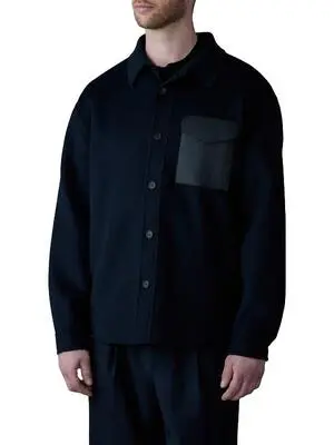 Mackage Emmanuel Double Face Wool Overshirt - Navy