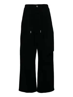 SONGZIO Asymmetric Draped Jeans - Black