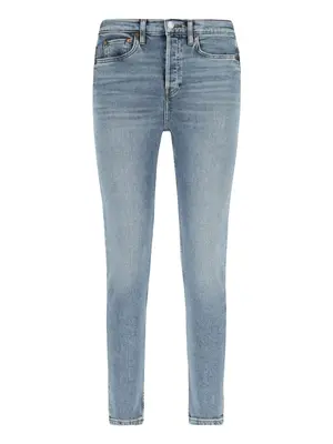 RE/DONE Logo Appliqué Skinny Jeans - Blue