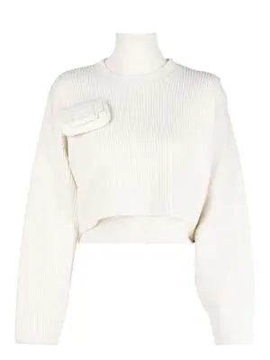 Fendi Pocket-detail Roll Neck Jumper - Neutrals