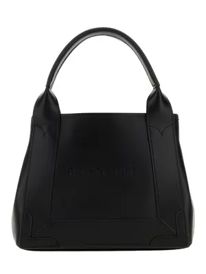 Balenciaga Debossed-logo Leather Tote - Black