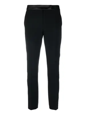 Max Mara Satin-trim Cropped Trousers - Black