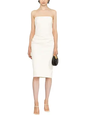Max Mara Strapless Midi Dress - White