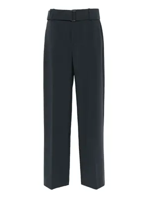 Vince Belted Wide-leg Trousers - Grey