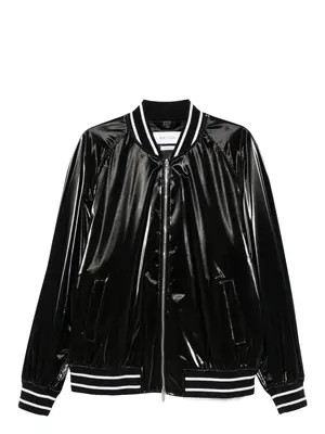Alexander McQueen Striped-trim Bomber Jacket - Black