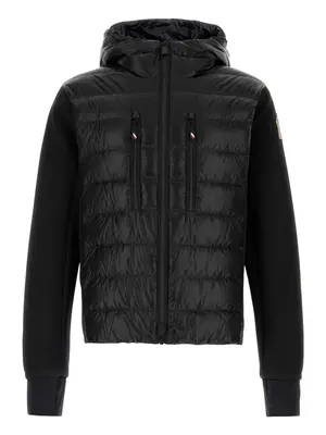 Moncler Panelled Zip-up Jacket - Black
