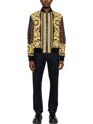 Versace Barocco-print Bomber Jacket - Black