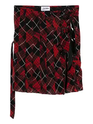 JEAN PAUL GAULTIER Plaid Mini Skirt - Red