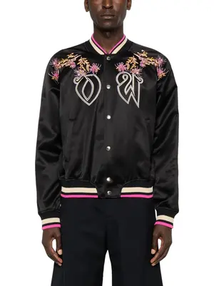 Off-White Eagle-embroidered Bomber Jacket - Black