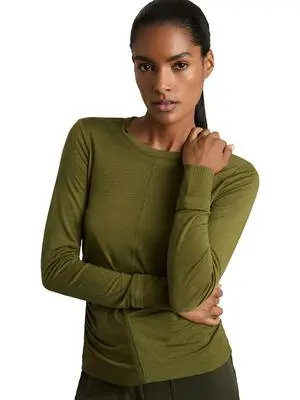 REISS Sierra Ruched Top - Green