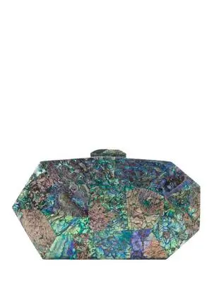FREYA ROSE Jaya Handcrafted Clutch - Iridescent Green Hue