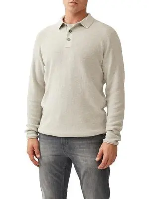 Rodd & Gunn Eastern Bush Long Sleeve Cotton Rib Polo Sweater - Grey Marle