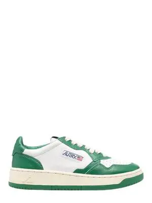 AUTRY Medalist Leather Low Sneakers - White/green