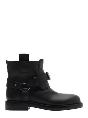 Burberry Leather Cobble Boot - Black