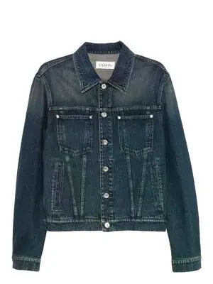 LANVIN Logo-patch Denim Jacket - Blue