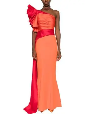 GABY CHARBACHY Draped Mermaid Gown - Orange