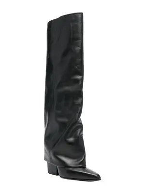 Paris Texas 90mm Leather Knee-high Boots - Black
