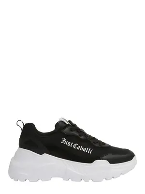 Just Cavalli Logo-print Panelled Sneakers - Black