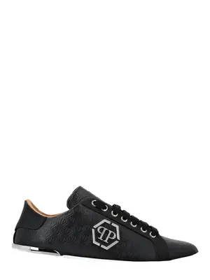 Philipp Plein Monogram Lo-top Sneakers - Black