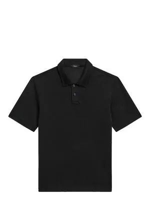 Theory Delroy Cotton-blend Polo Shirt Black