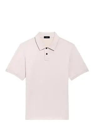 Theory Delroy Cotton-blend Polo Shirt Silver Stone