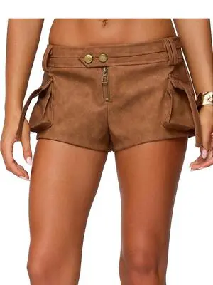 EDIKTED Micro Cargo Shorts - Tan