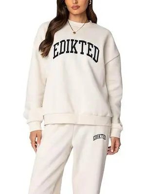 EDIKTED Babe Oversized Sweatshirt - Cream