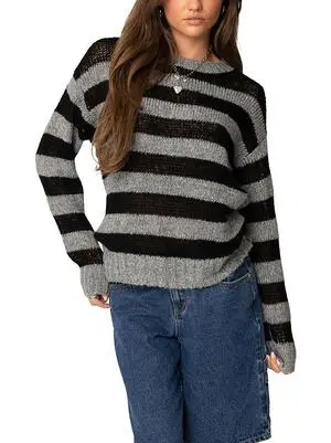 EDIKTED Light Knit Striped Sweater Mix