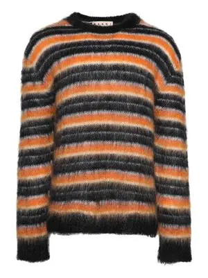 Marni Long Sleeve Mohair Sweater Black