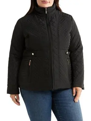 Gallery Water Resistant Quilted Jacket - Black