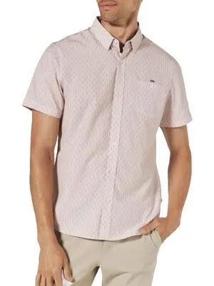 7 Diamonds Altea Short Sleeve Performance Button-up Shirt - Dusty Rose