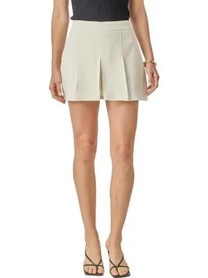 English Factory Pleated Twill Skort - Ivory