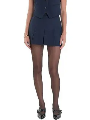 English Factory Pleated Twill Skort - Navy